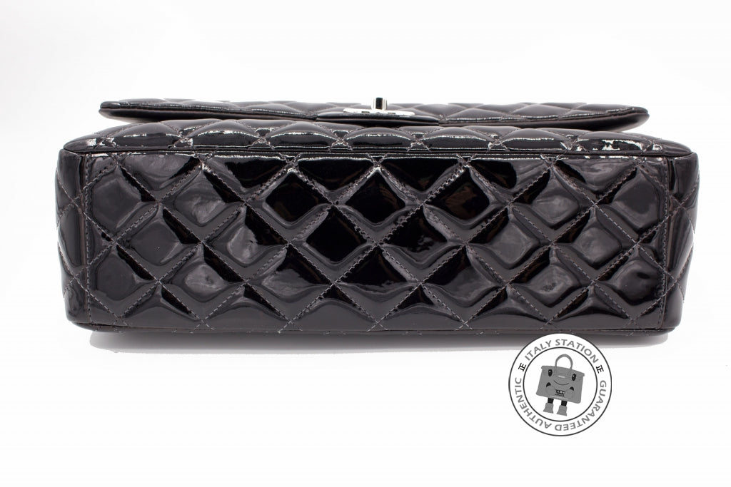 Chanel A58601 Classic CC (color Restored) Black Patent Maxi Shoulder B ...